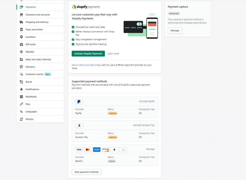 Shopify - Hosted - Bankful Support